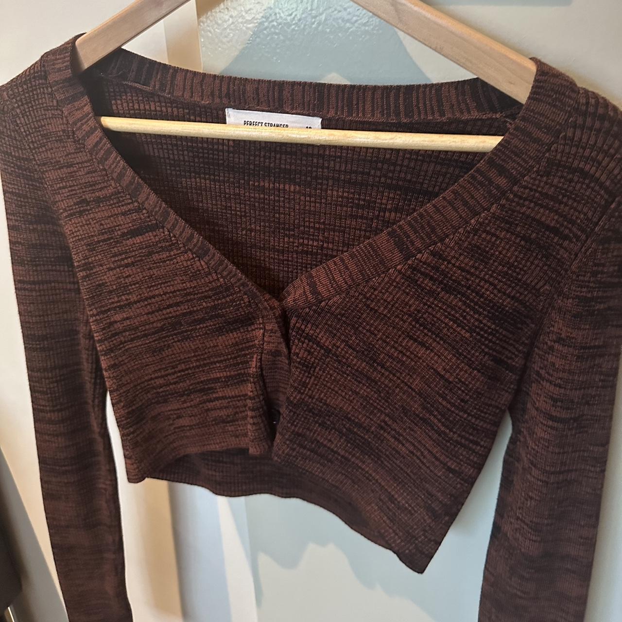 Perfect Stranger brown knit top Never worn Size 10 - Depop