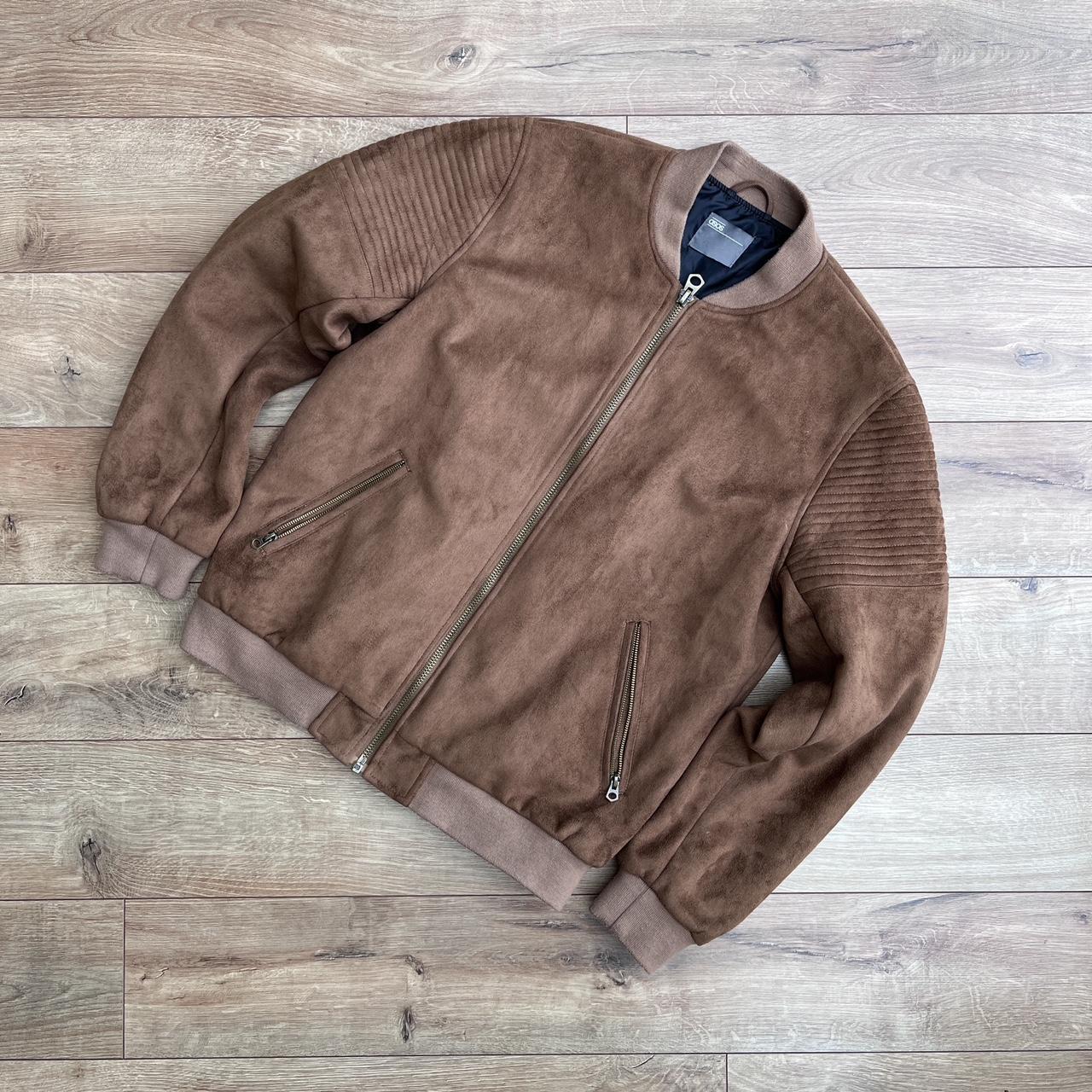 Men’s ASOS Design Brown Suede Biker Style Jacket XL.... - Depop