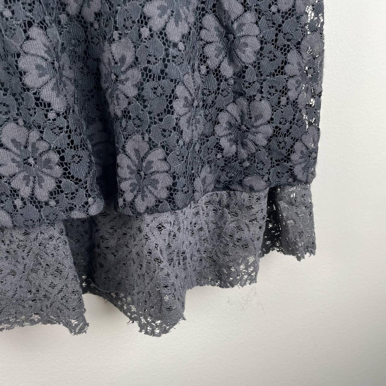 American Eagle Black Lace Tiered Tank Top Size:... - Depop