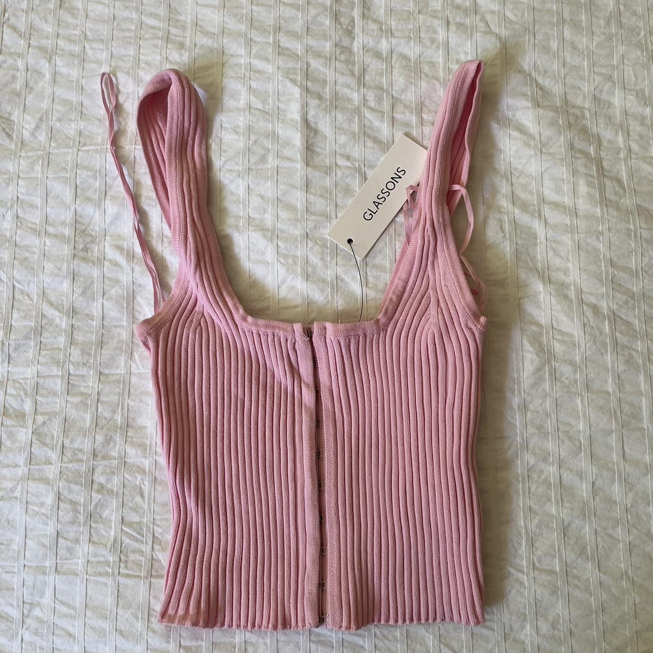 glassons pink stretchy corset top - never worn 🎀 - Depop
