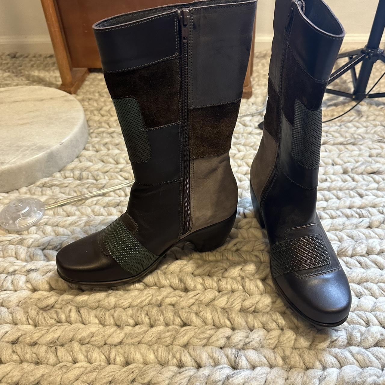 Naot Ladies Leather Tall Boots Size 37 Side Zipper... - Depop