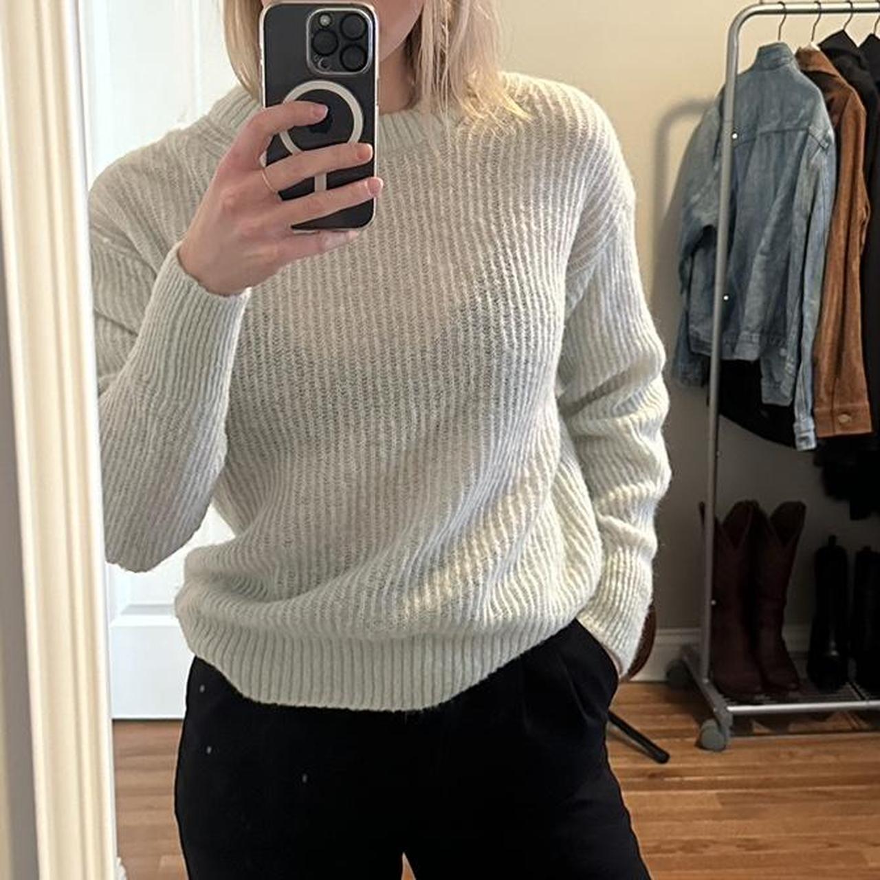 Everlane alpaca crew neck sweater in mint green,... - Depop