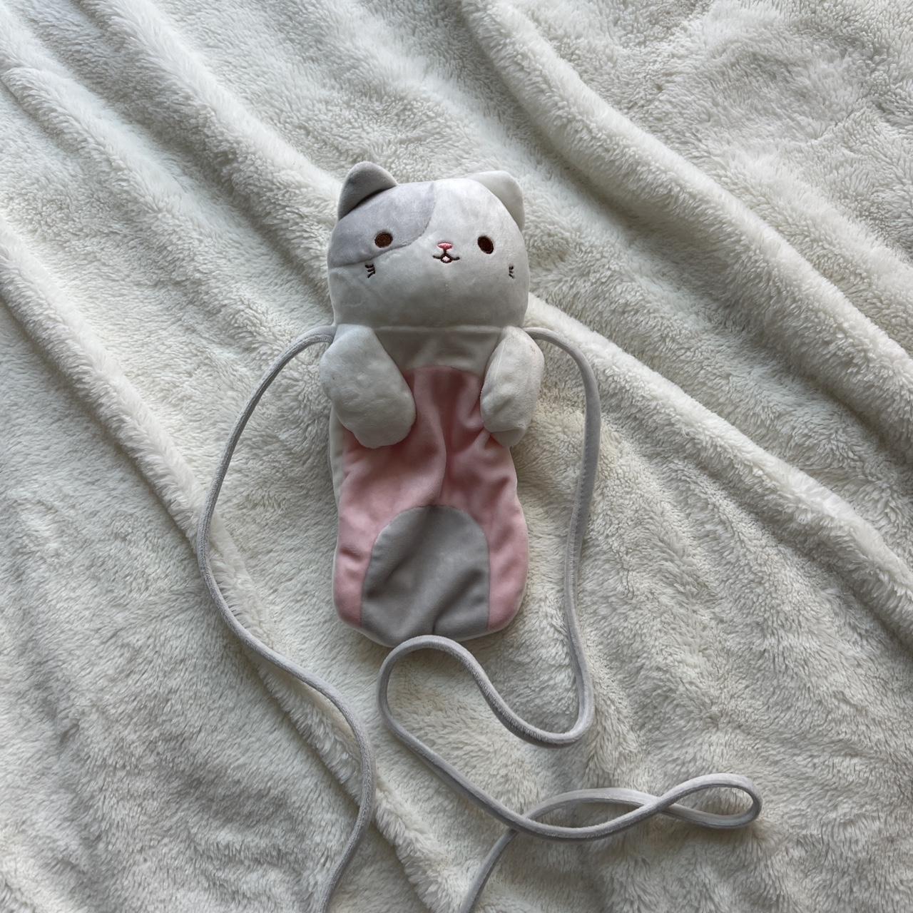 Miniso Cat Plushy Bag -can fit iphone 13 pro... - Depop