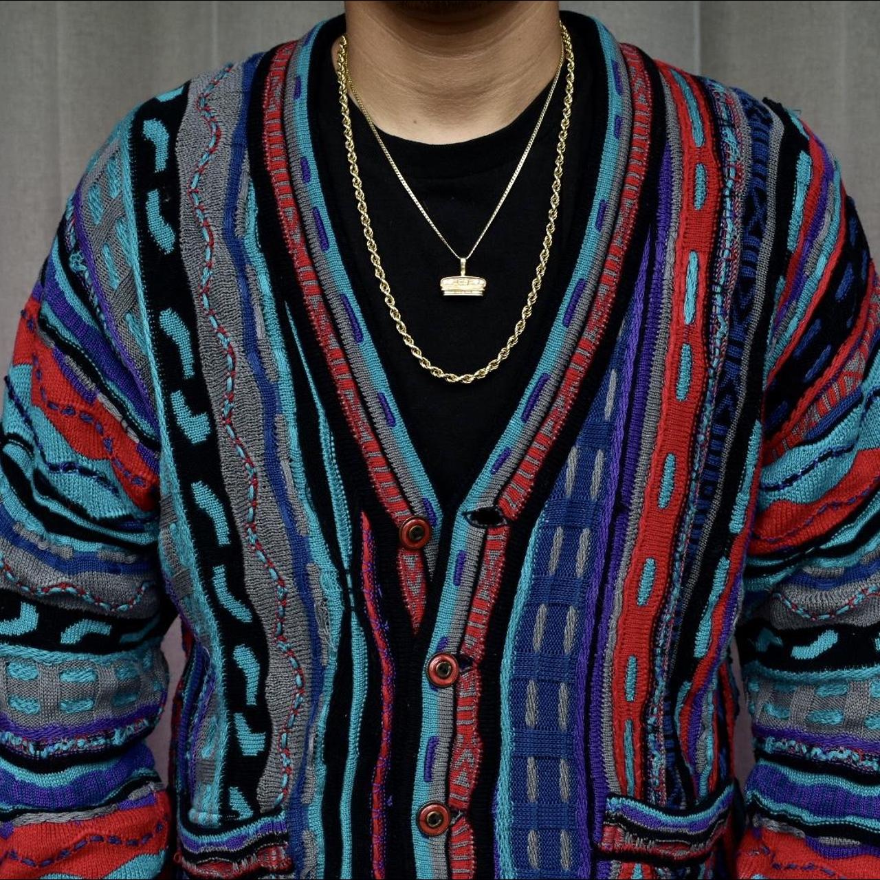 1960-1980s Vintage official Cuggi/Coogi cardigan... - Depop