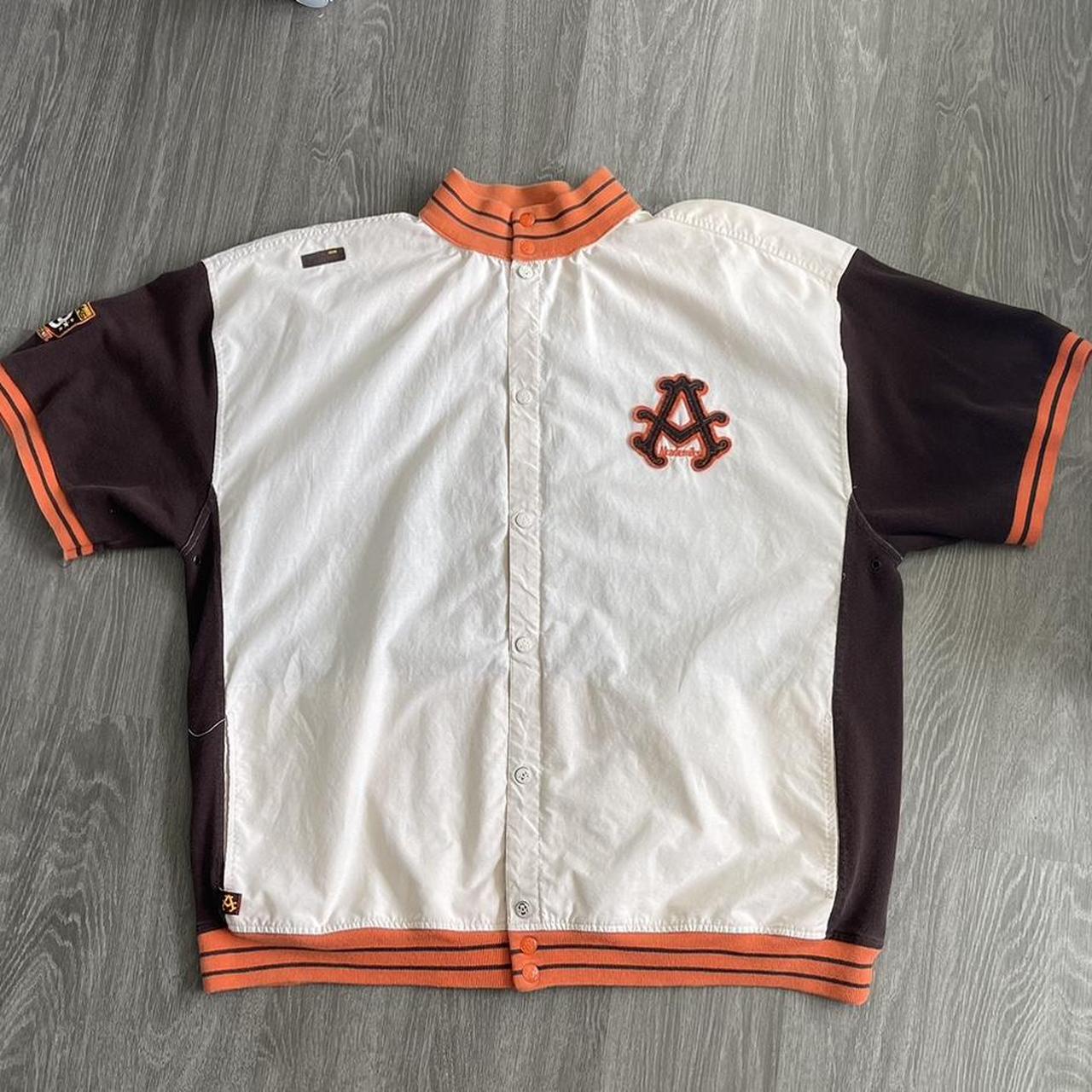 Akademiks Stadium Division Button Up Pit to pit:... - Depop