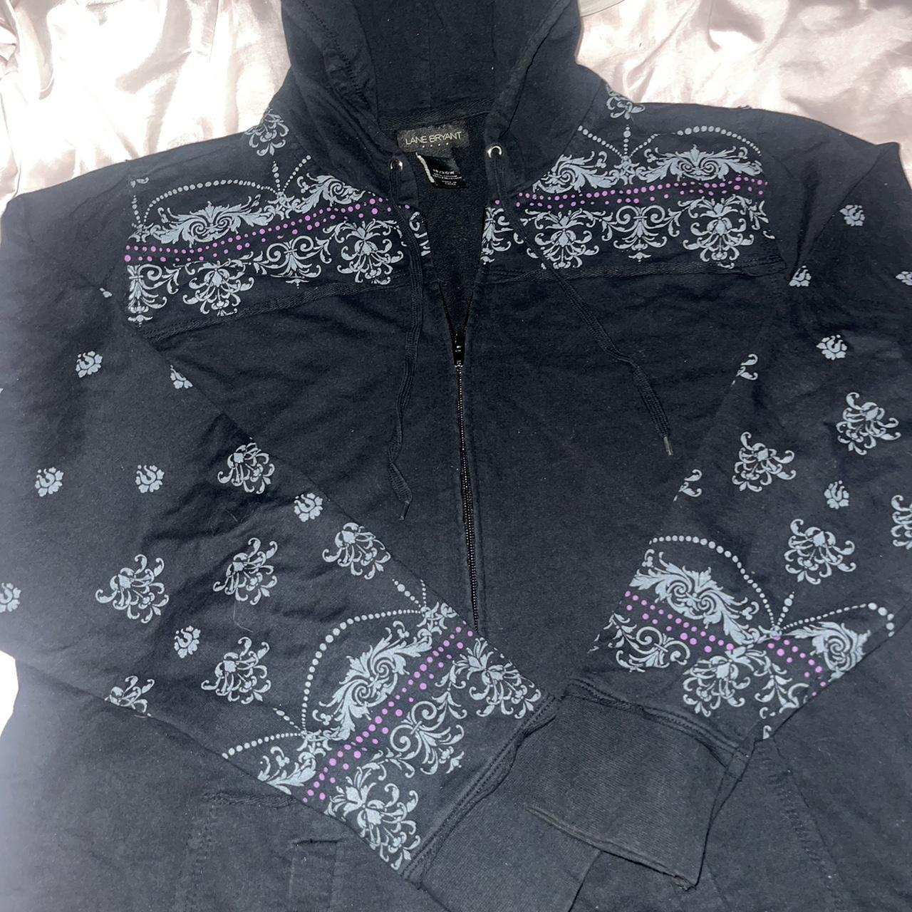 Lane Bryant 2000s emo warm and thick zip up hoodie... - Depop