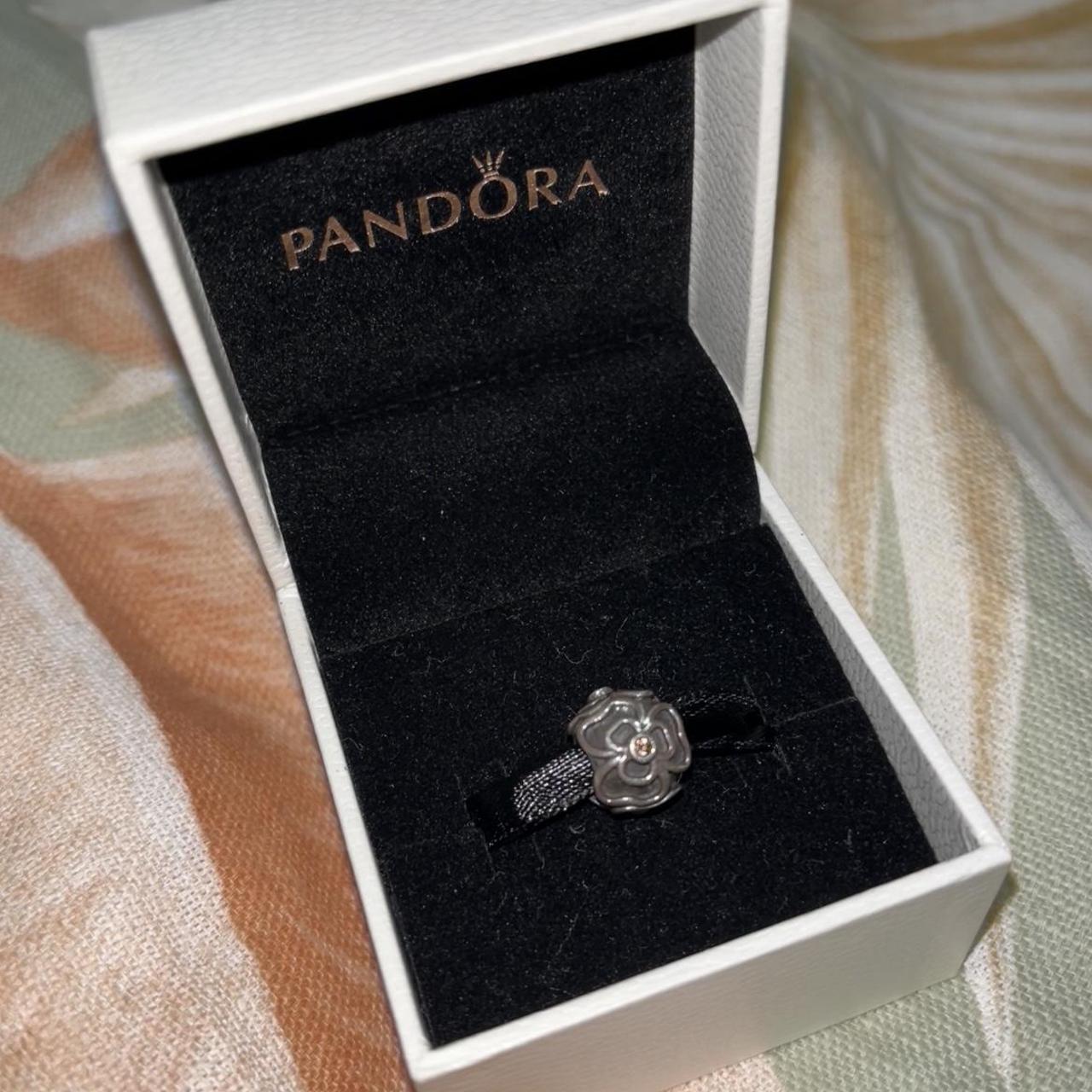 Genuine Pandora flower Charm - sterling silver with... - Depop