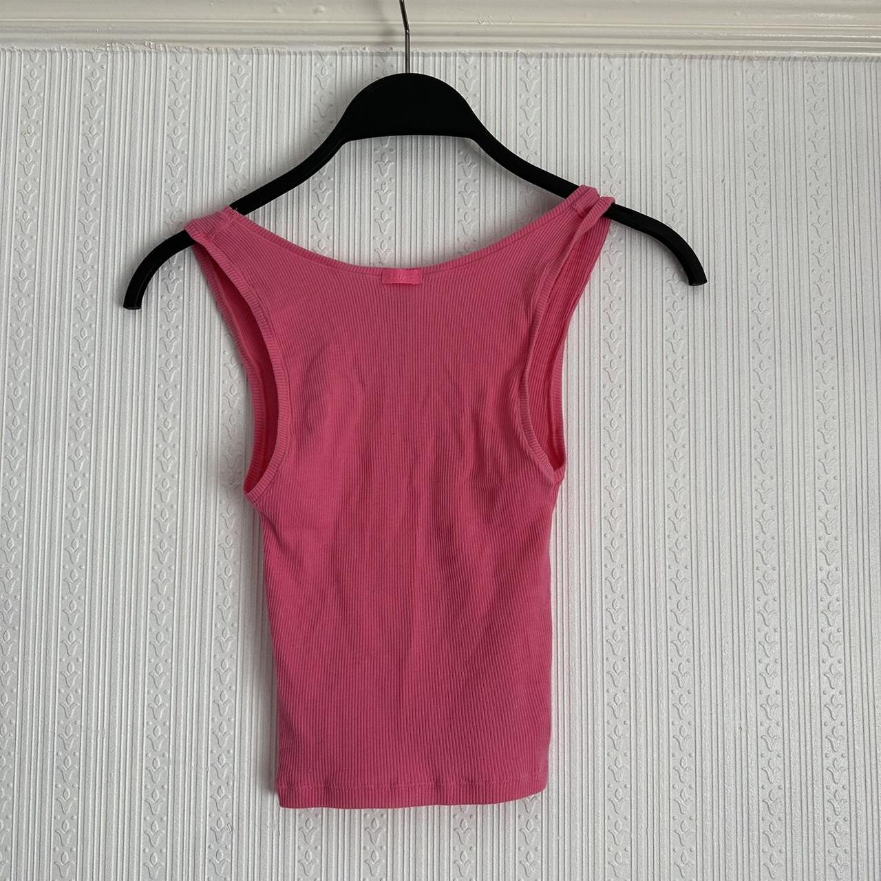 Skims sugar pink cotton rib tank top. Size S. Worn... - Depop