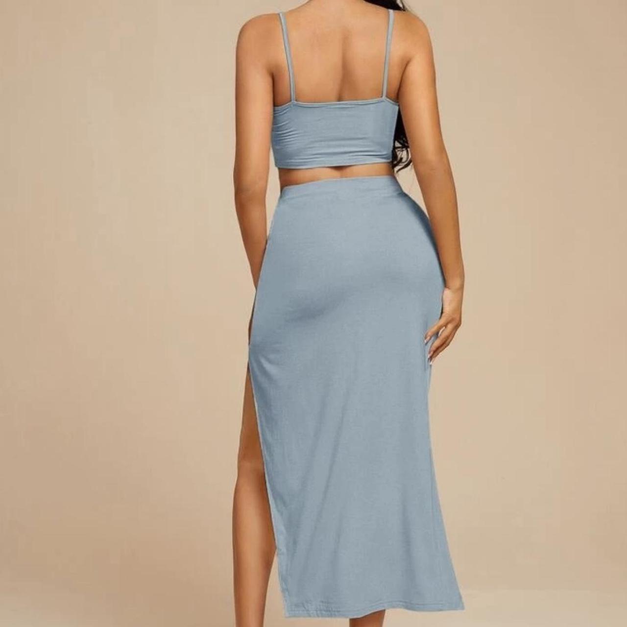 Baby blue co ord set, never worn as I couldn’t suit... - Depop