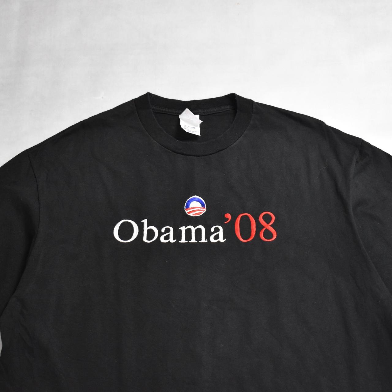 Description - Vintage Obama 2008 black tee Size -... - Depop