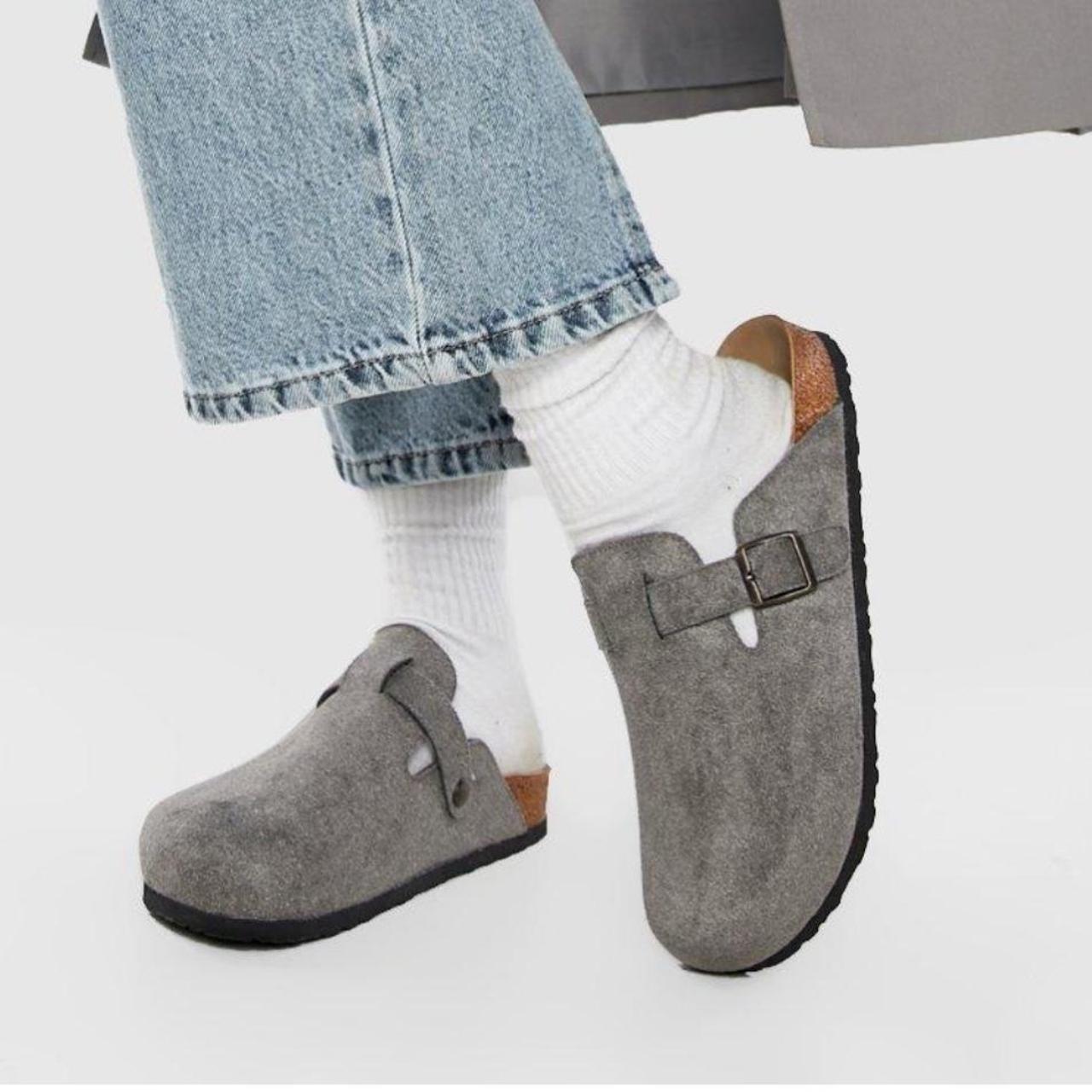 GREY CLOSED TOE CLOGS -Size 8 / fits true to size... - Depop