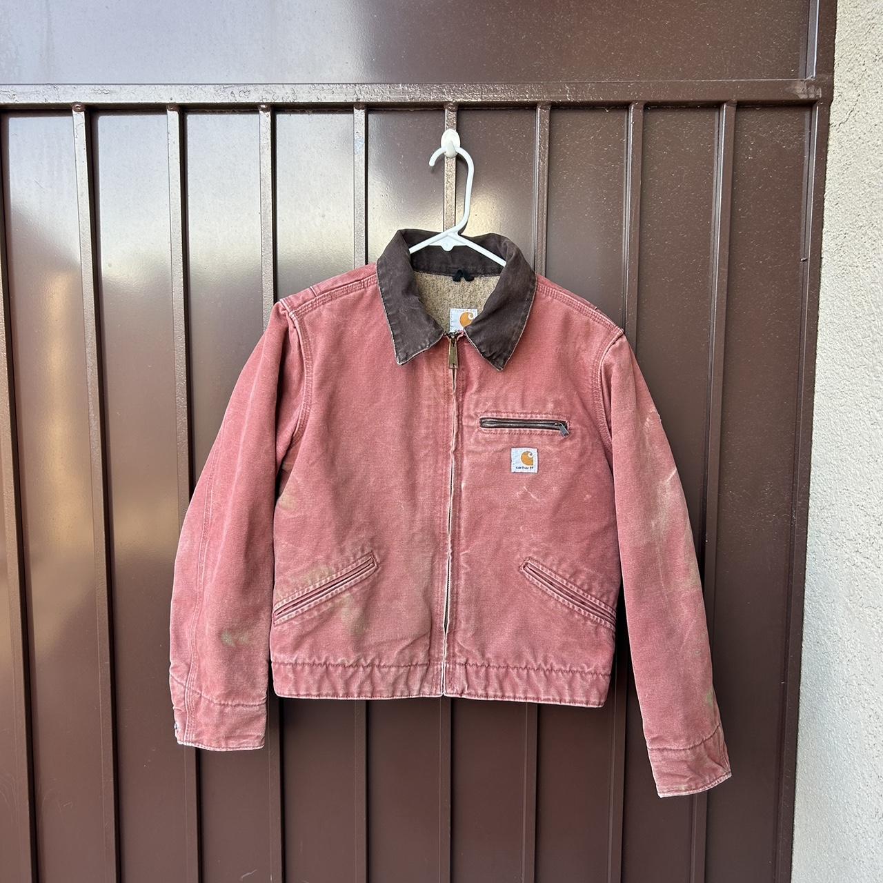 🌸 Vintage Dusty Rose/Pink Detroit Carhartt Jacket 🧥... - Depop