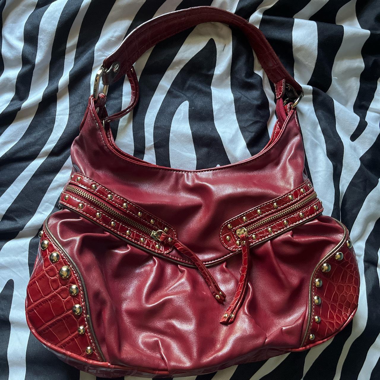 dark red shoulder bag by the brand mercer & madison... - Depop