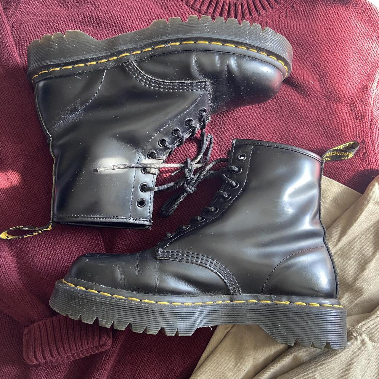 Black Dr. Martin Boots Men's size 8, can fit a... - Depop