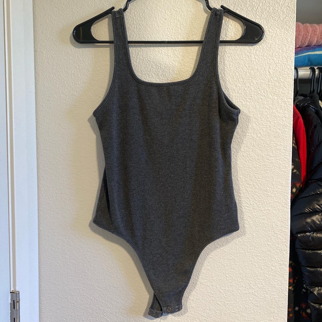american eagle grey tank bodysuit lightly used - Depop