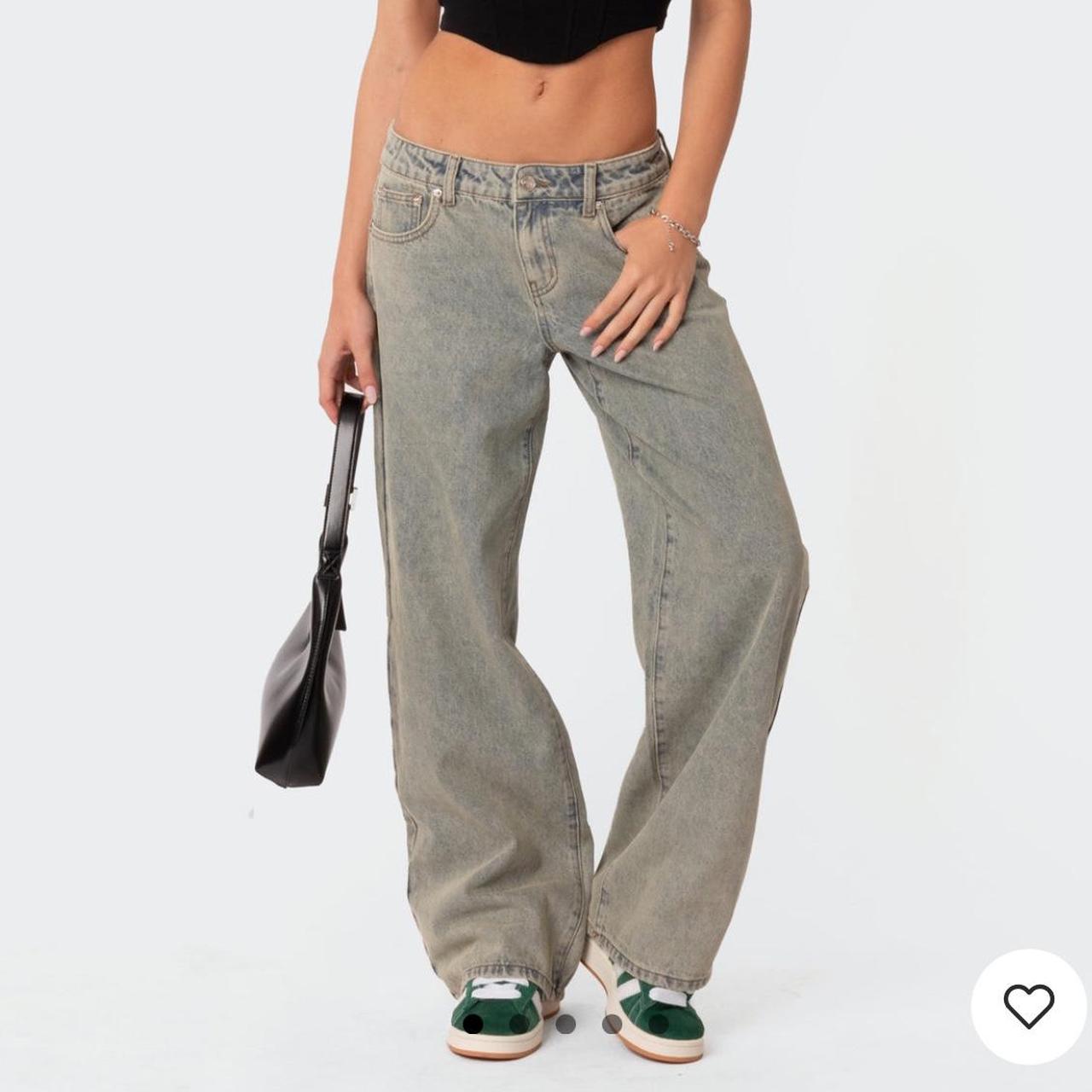 ediked magda low rise acid washed jeans size small... - Depop