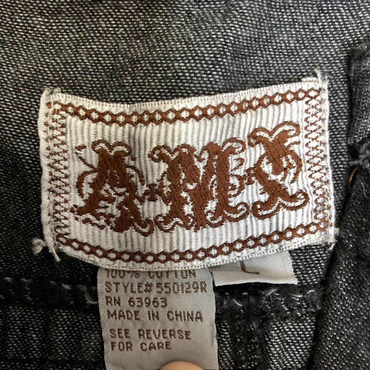 AMX Dark Wash Denim Military Style Jacket. Size... - Depop