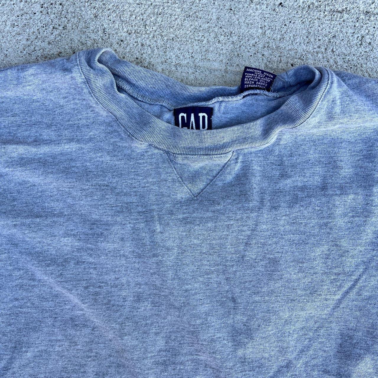 Vintage Basic Grey Gap Cotton T-shirt Size XL In... - Depop