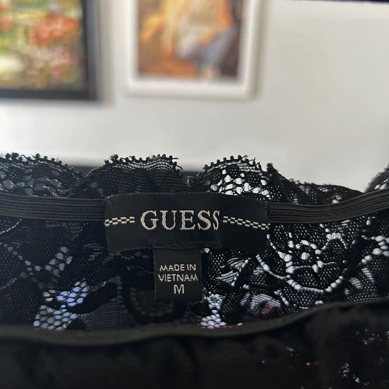 Black Lace Long Sleeve Guess lace long sleeve with... - Depop