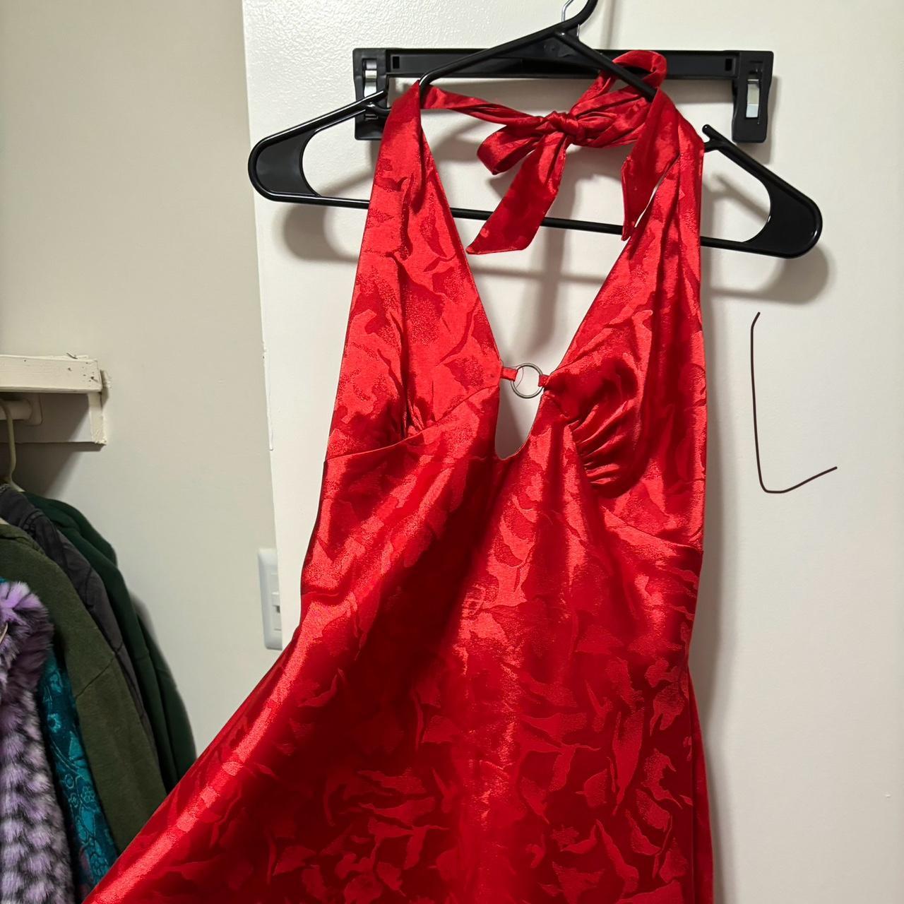 elsie and fred red halter mini dress with matching... - Depop