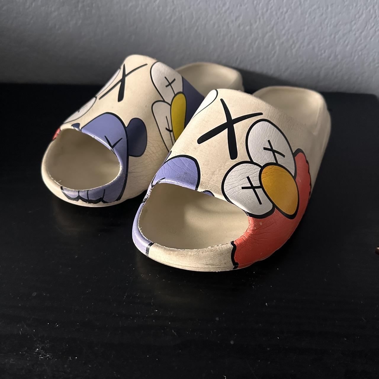 > KAWS x Elmo Slides ️ > Worn a couple times,... - Depop