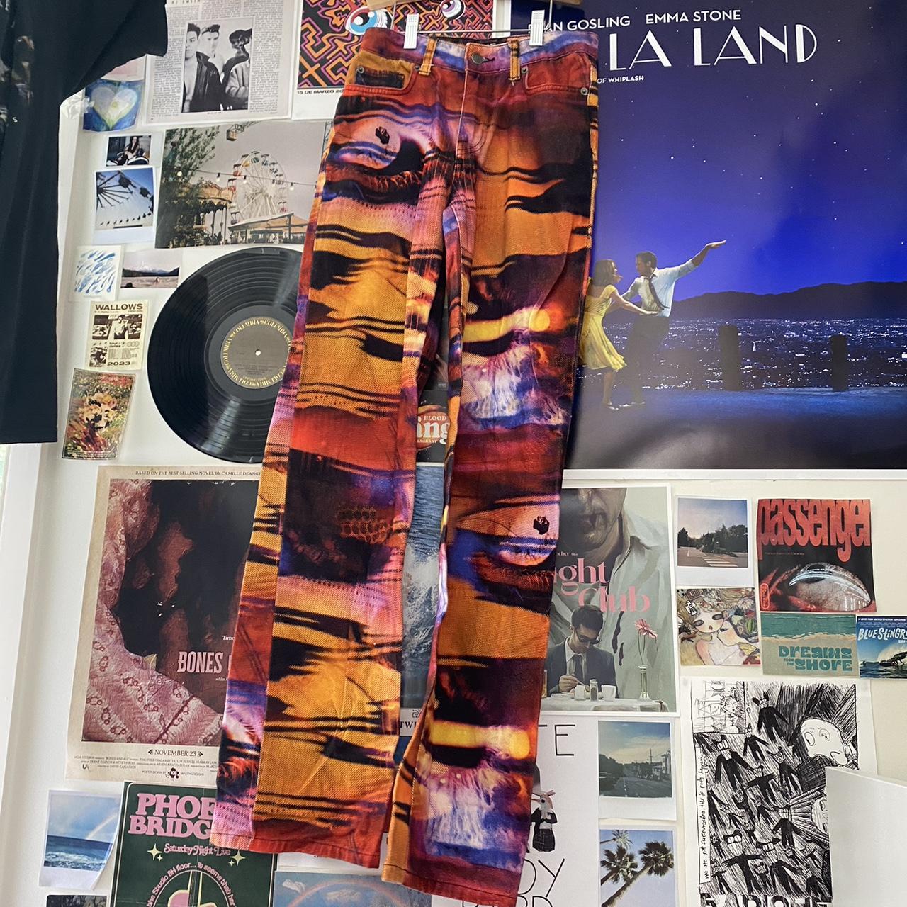 jaded london abstract eye jeans size 0 belt loops... - Depop