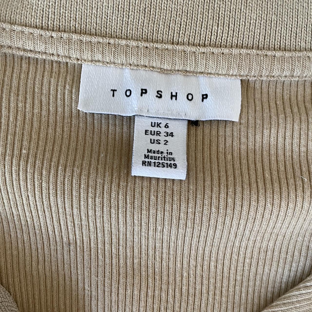 Topshop Women's Tan Crop-top | Depop