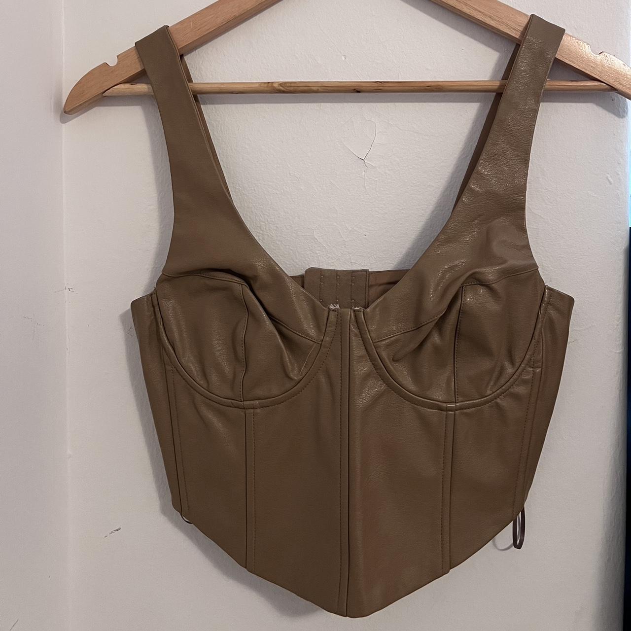 Perfect stranger brown leather corset - size 8 - Depop