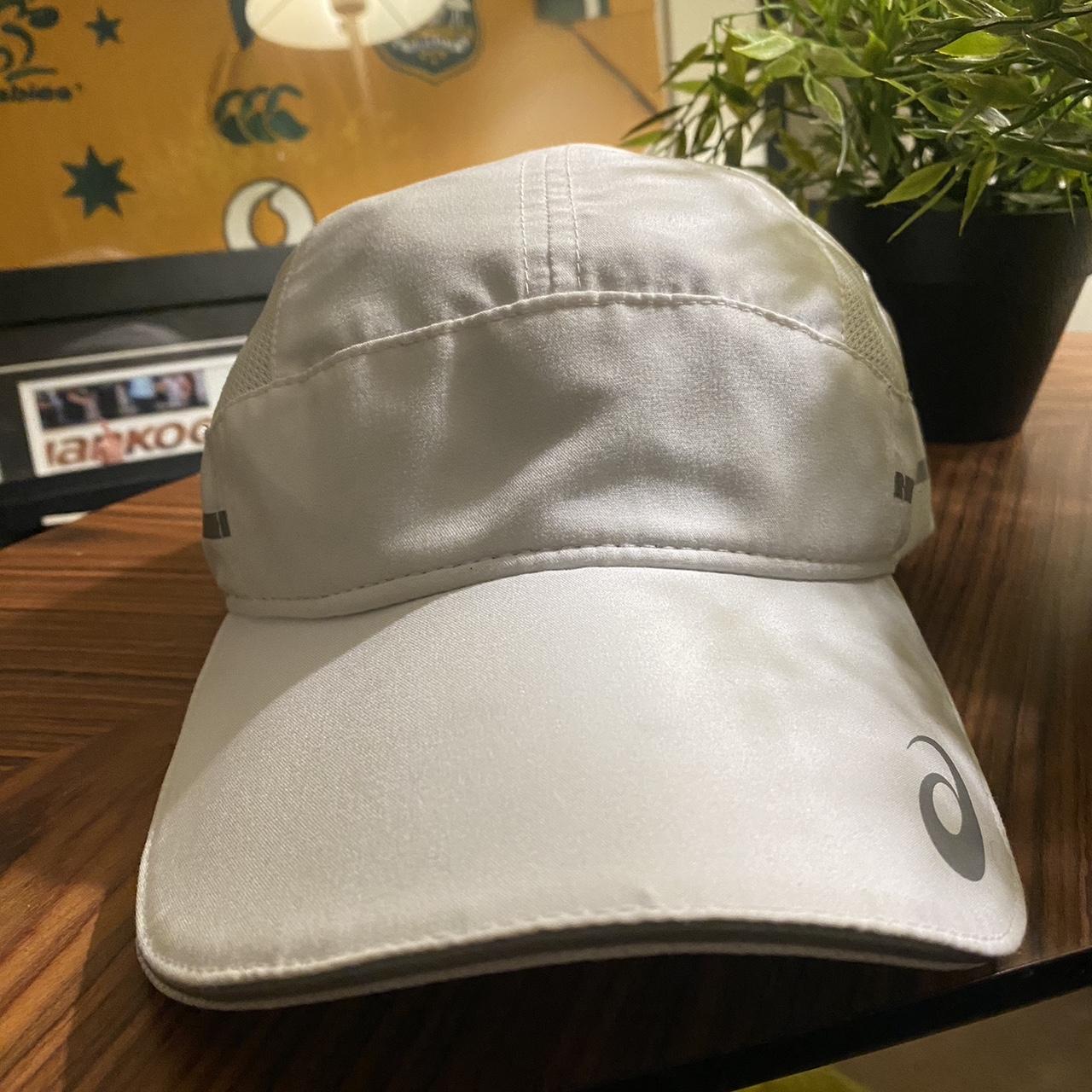 Used white asic hat Still In good condition and a... | Depop