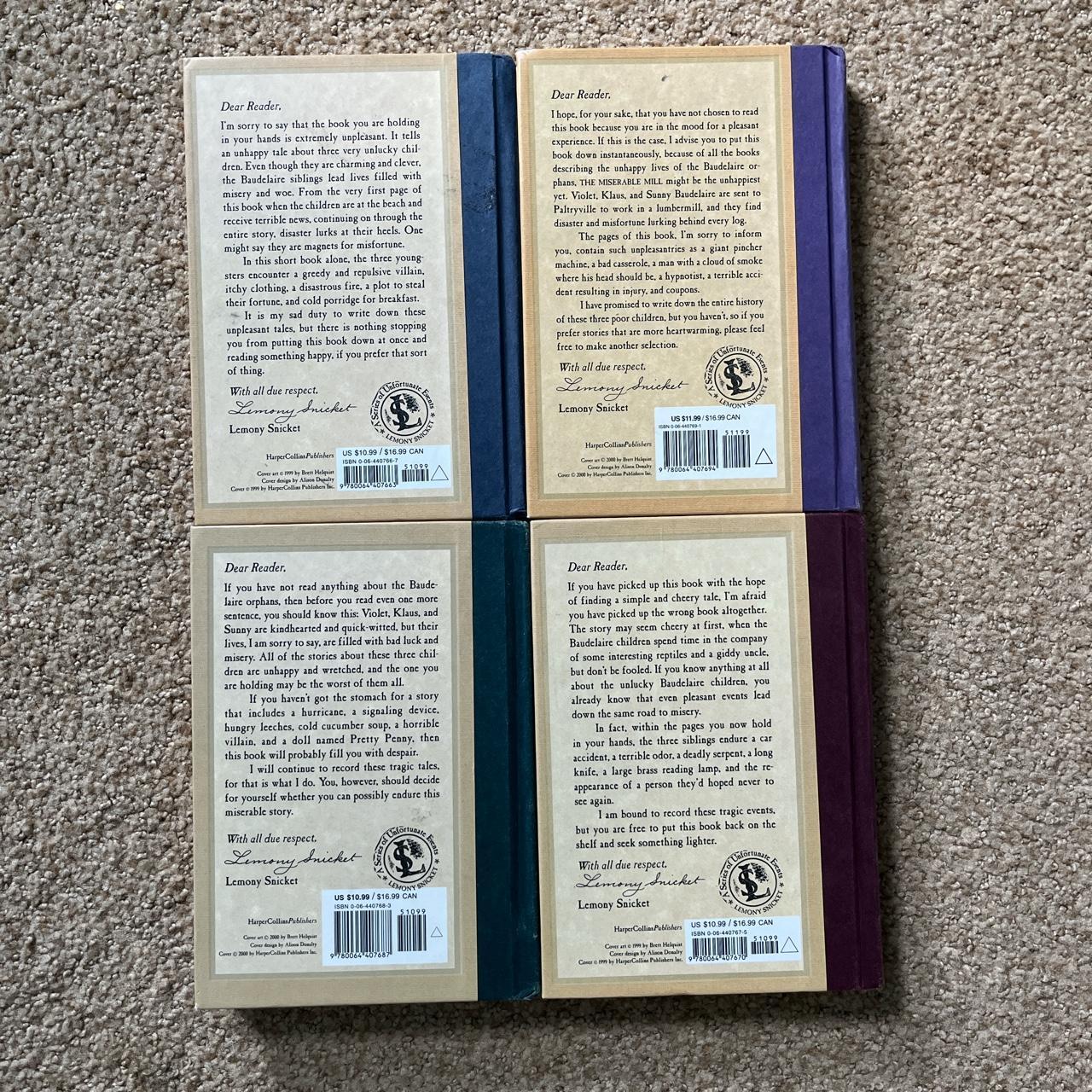 A Series Of Unfortunate Events Books. All 4 books in... - Depop