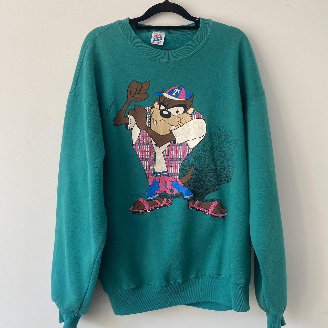 Tazzy Devil Vintage 90s jumper in a size Large. Made... - Depop