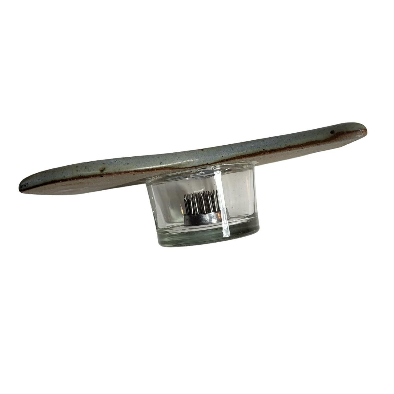 Handmade Ikebana Japanese Flower Frog Pottery Grey... - Depop