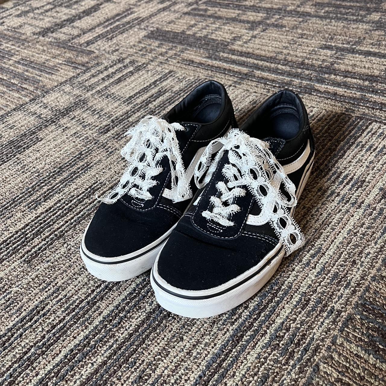 Black Vans RIBBON LACES Super comfortable, barely... - Depop