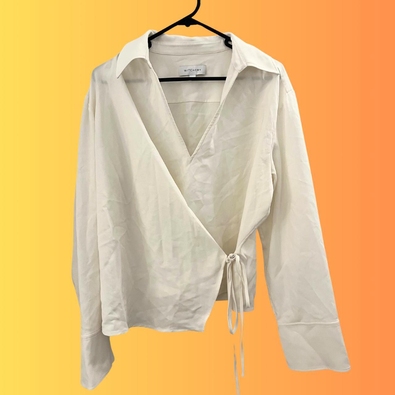 Witchery white blouse. Worn only once. Beautiful... - Depop