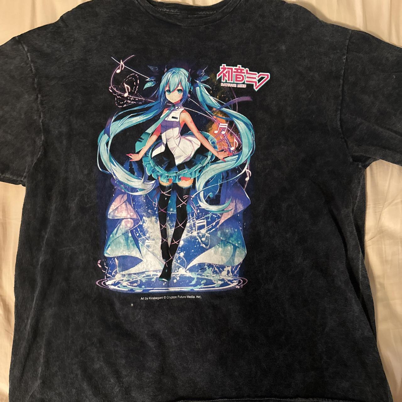 Hatsune Miku 100% cotton graphic design tee, hardly... - Depop