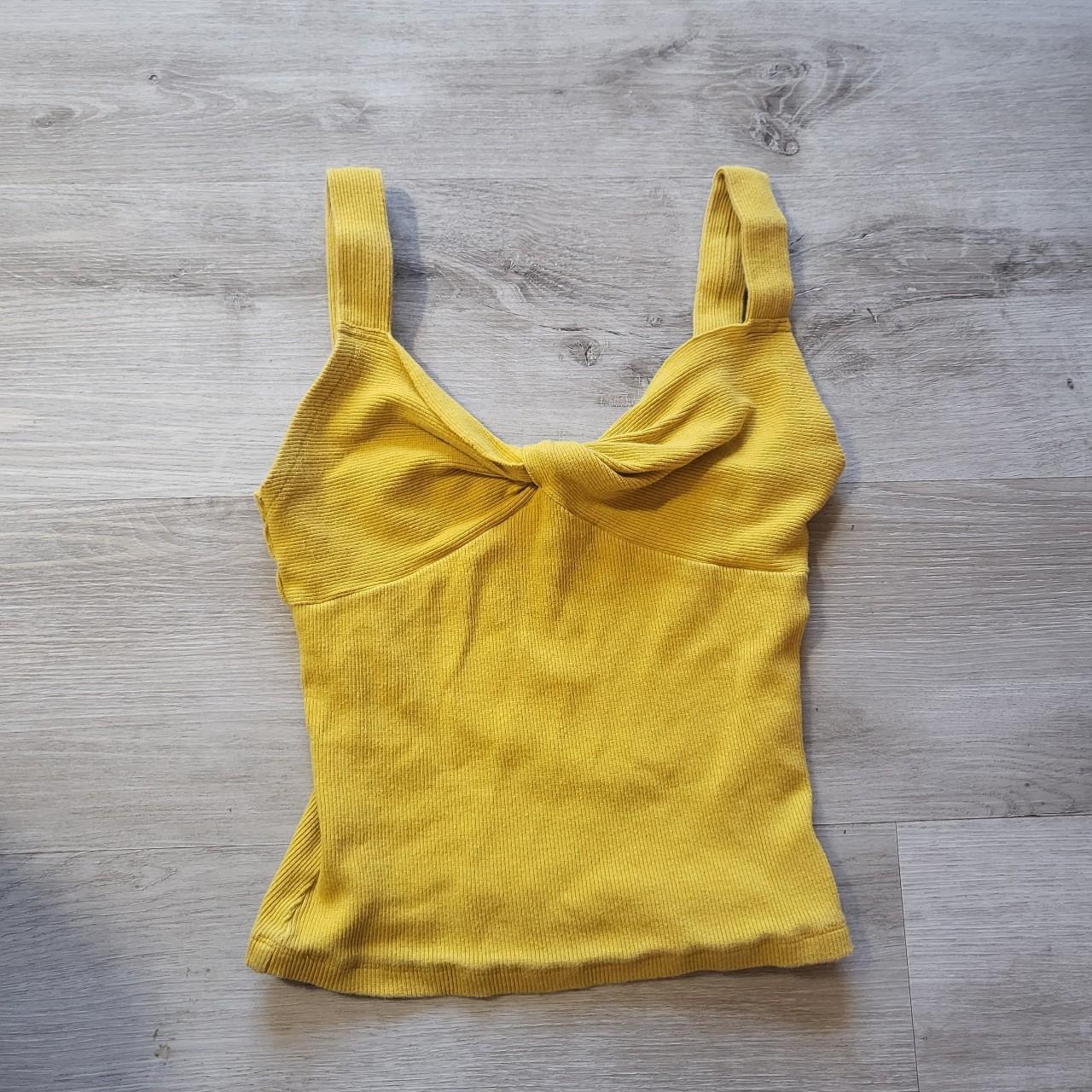 Adorable mustard yellow ribbed tank top I bought in... - Depop