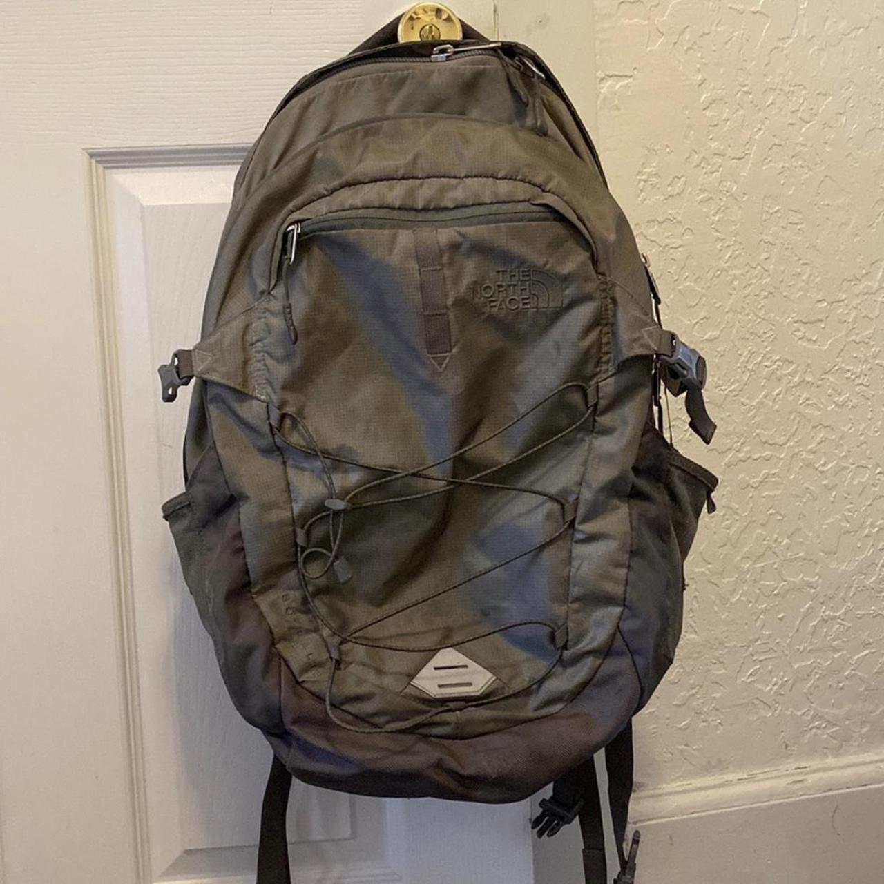 Green North Face backpack, used with a few tears but... - Depop