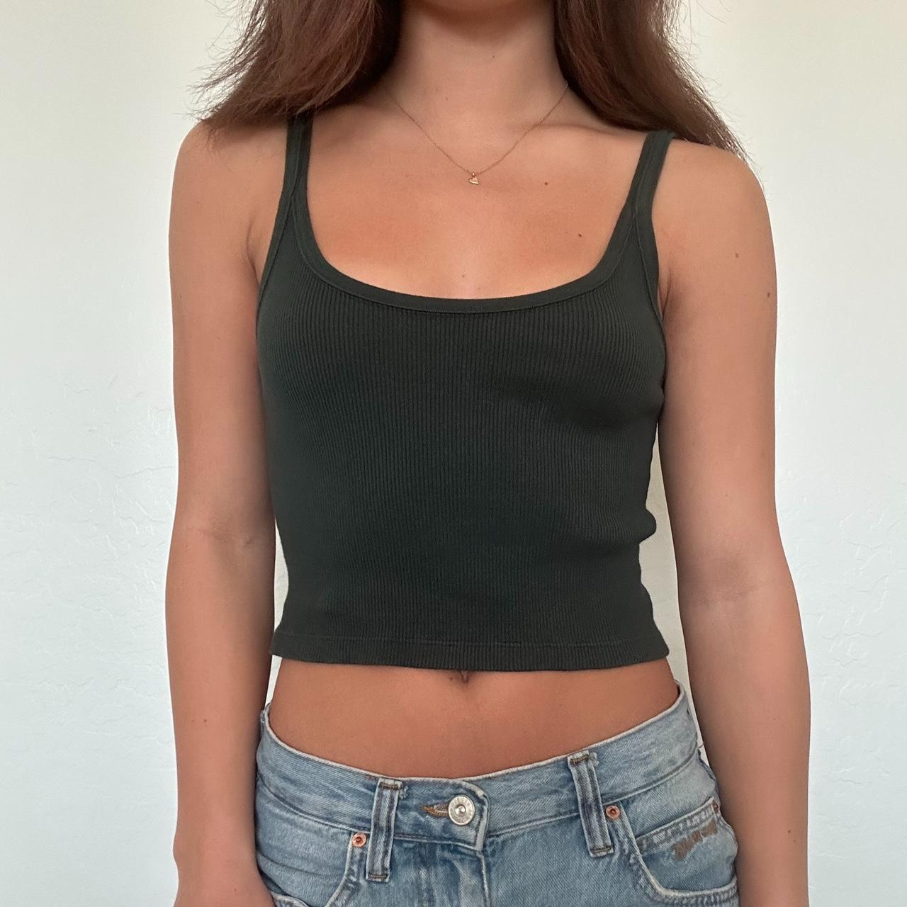 Basic green brandy tank! One size fits all - Depop