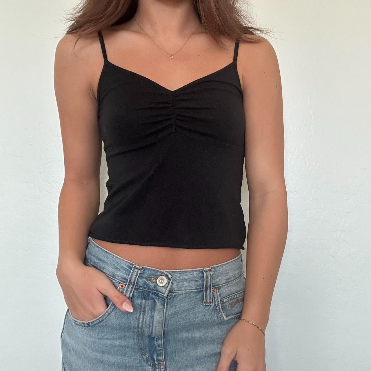 Black basic brandy tank! One size fits all - Depop