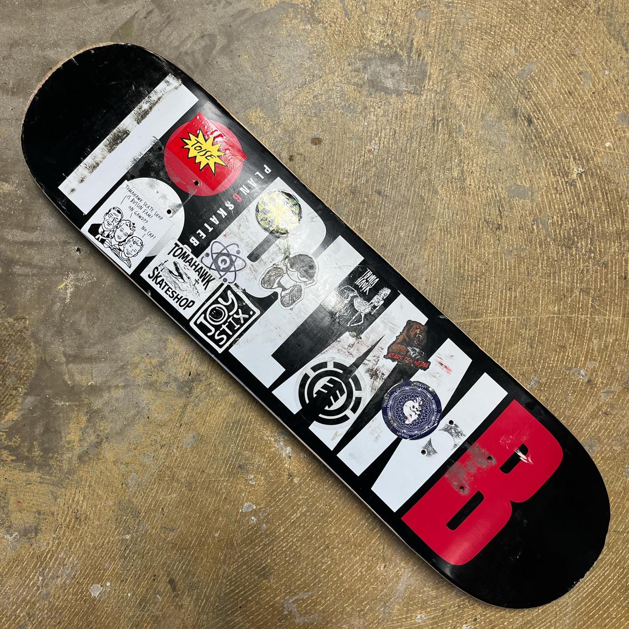 8.0 PlanB black and red skateboard deck #skateboarding | Depop