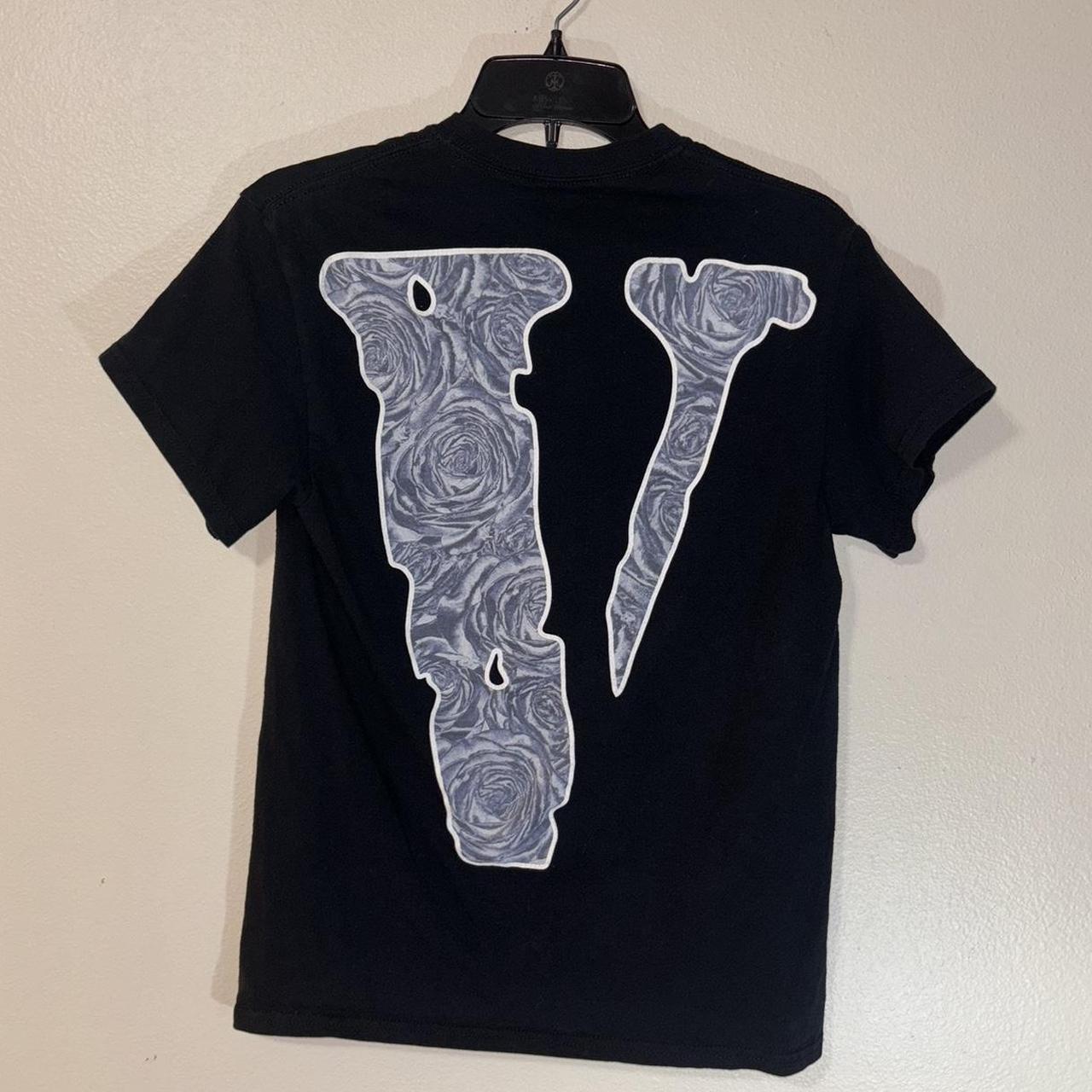 Vlone x Virgil Abloh black and blue rose rose... - Depop