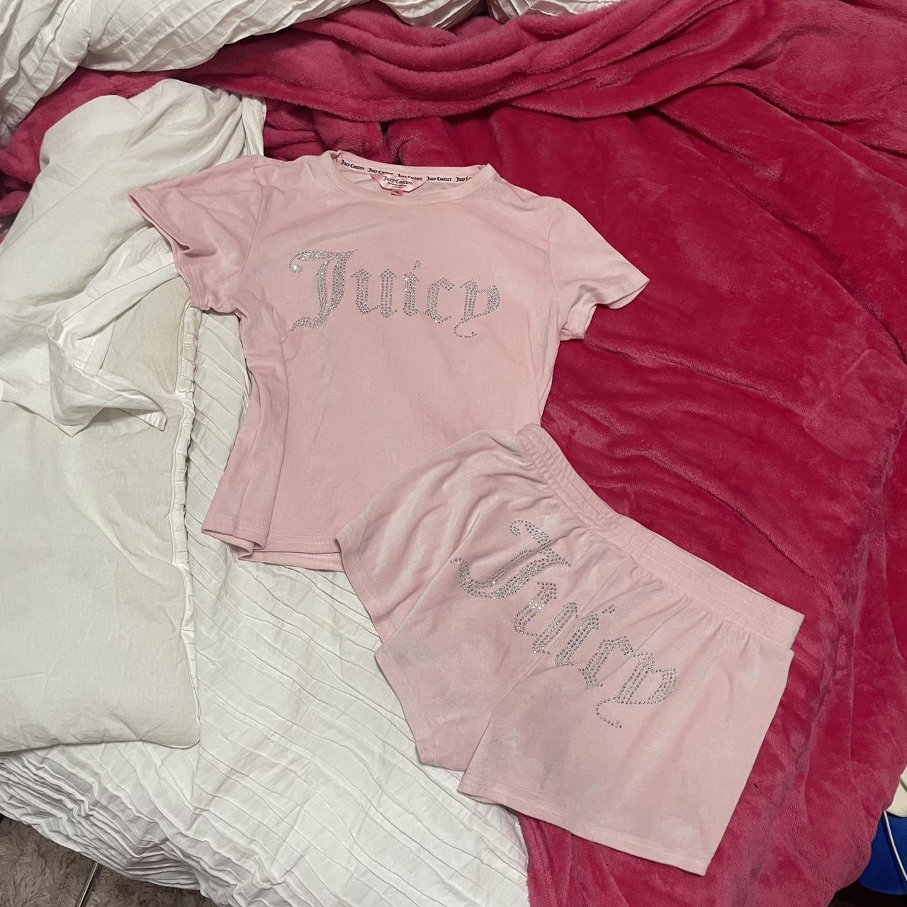 Baby pink Juicy Couture sleep set Super cute Worn... - Depop