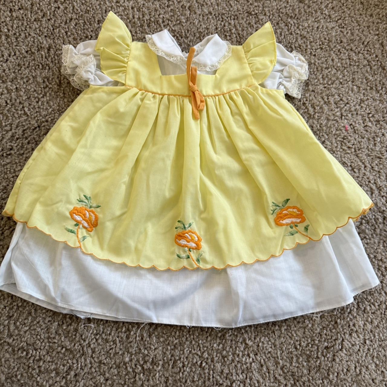 Vintage 1970s yellow and white baby togs creation... | Depop