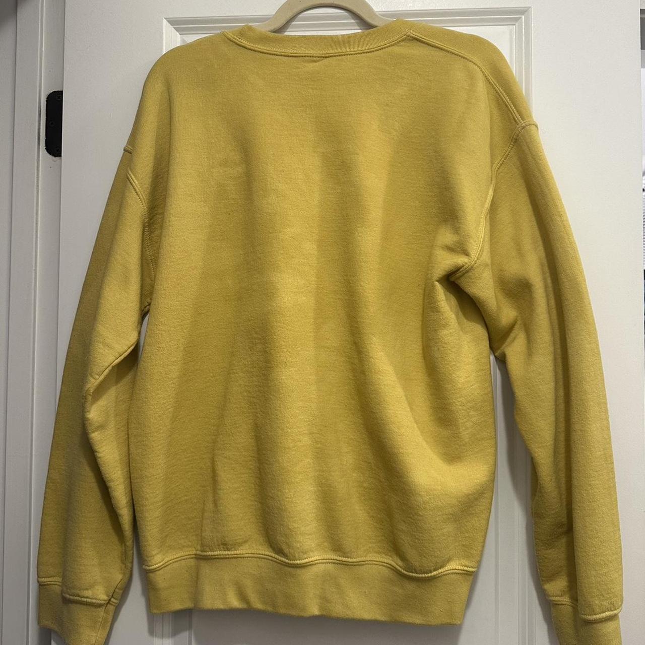 YSL style yellow crewneck - worn look - no size tag... - Depop