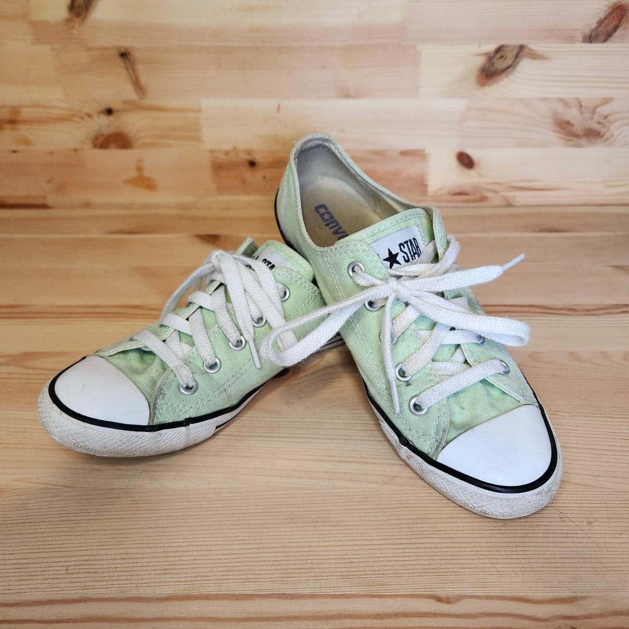 🍀 Pastel Green low cut Converse 🍀 Thrifted these... - Depop