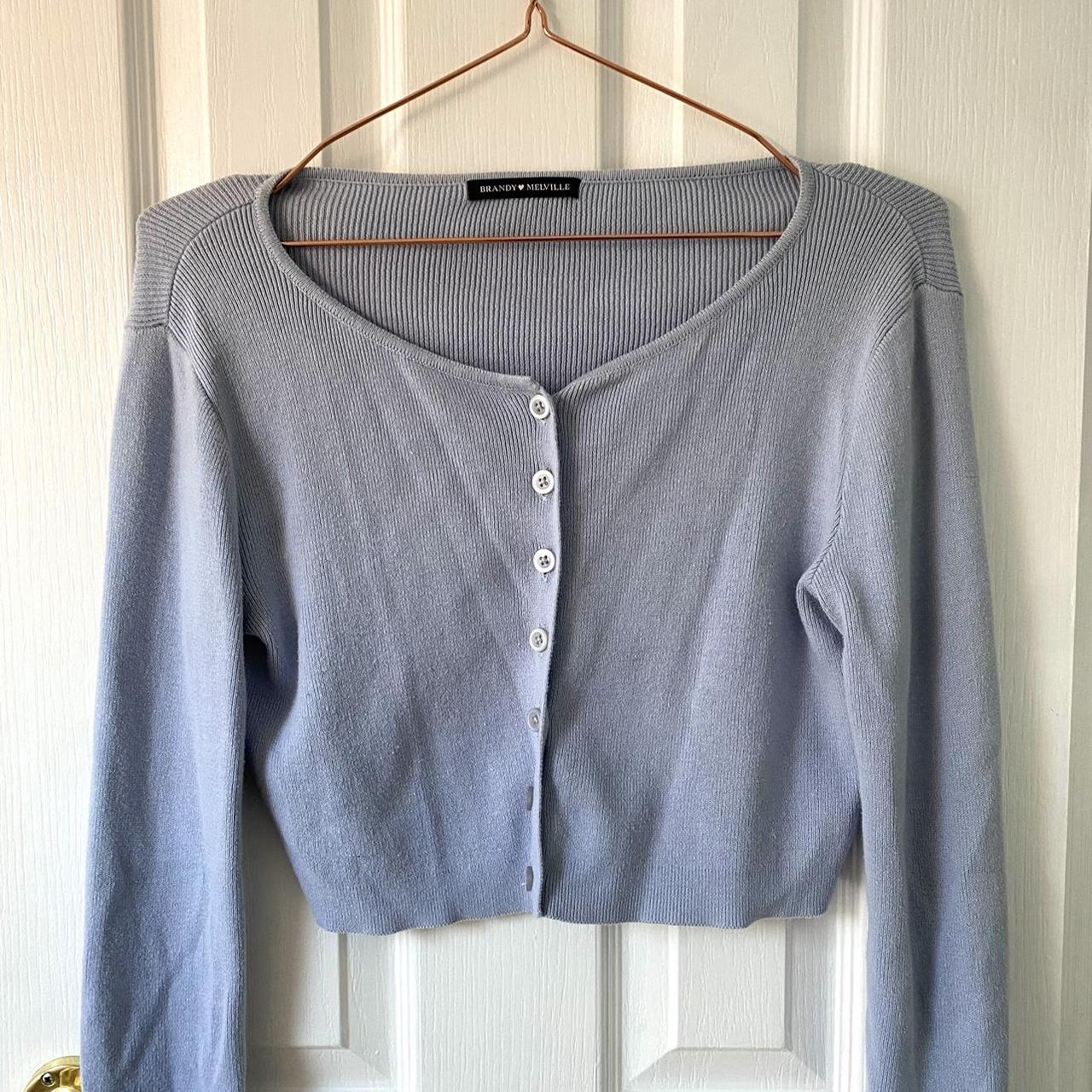 Brandy Melville powder blue cardigan/ top #coquette... - Depop