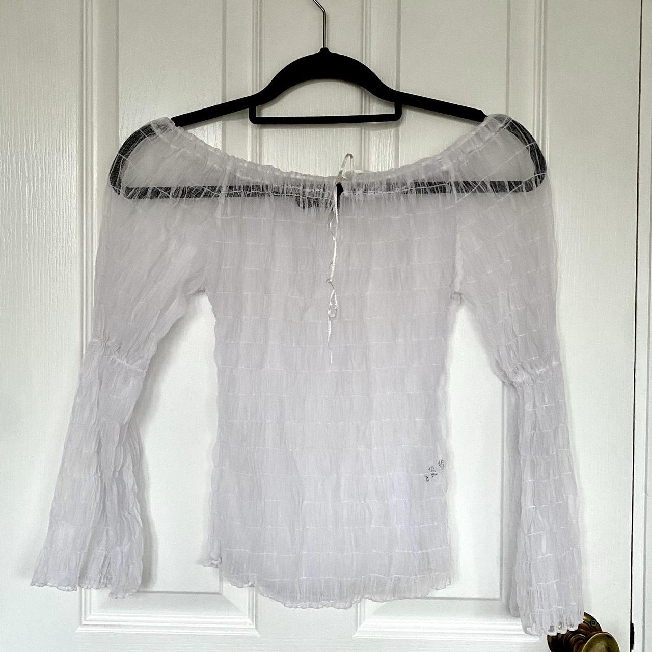 Vintage sheer flared floaty blouse Prairie/... - Depop