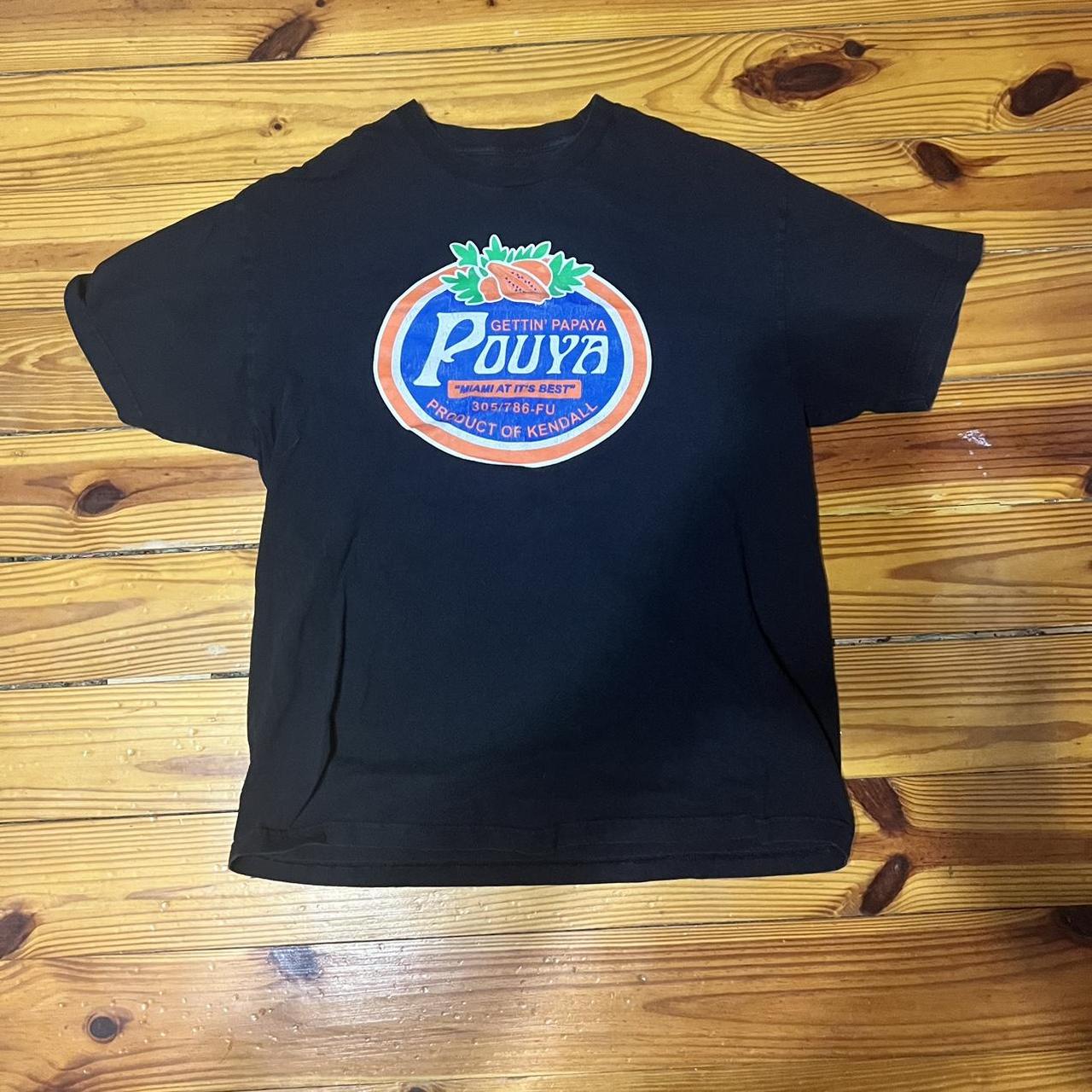 XL Pouya tee Very worn in Heavy cracking #POUYA... - Depop
