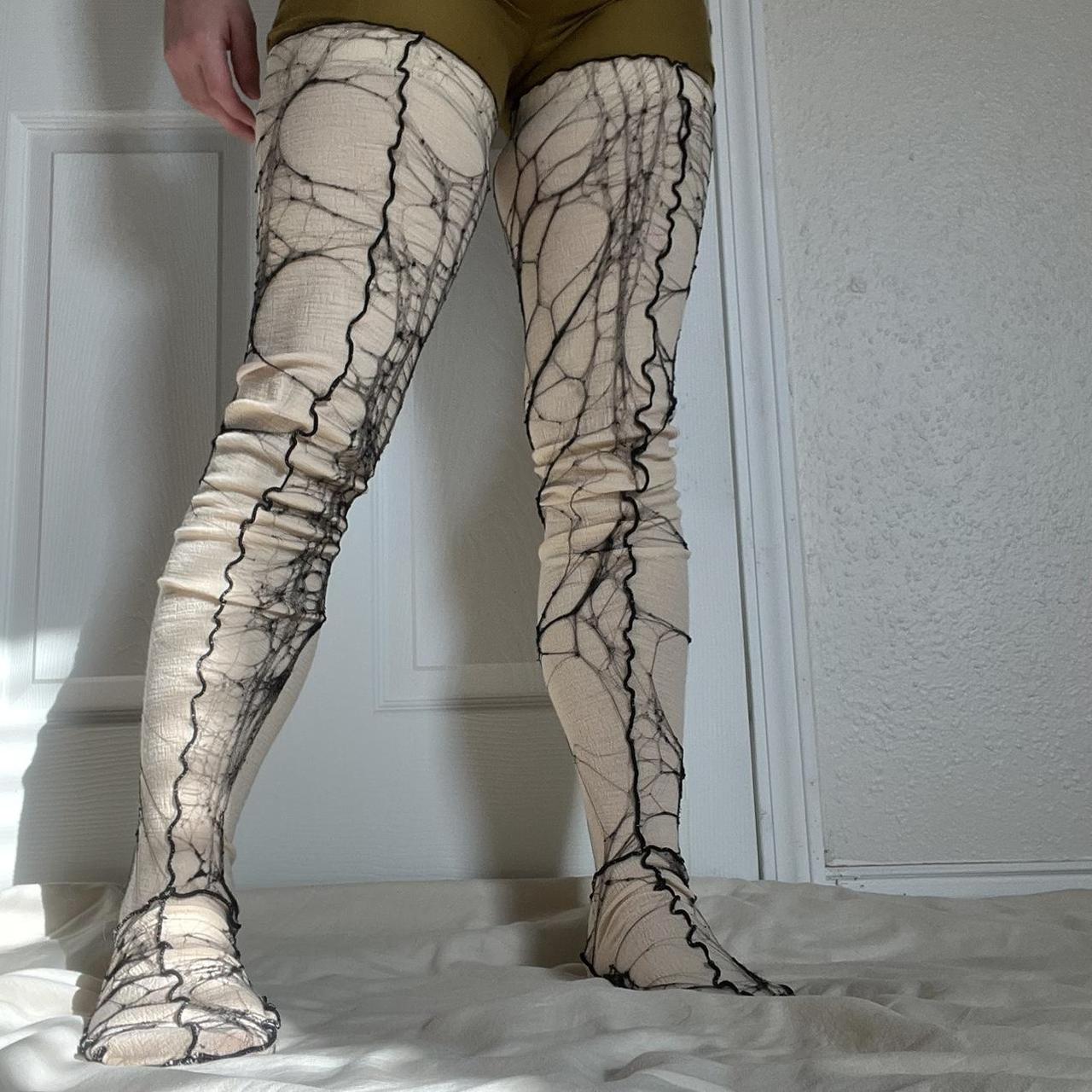 Alice Auaa spider web socks Extra long can go all... | Depop