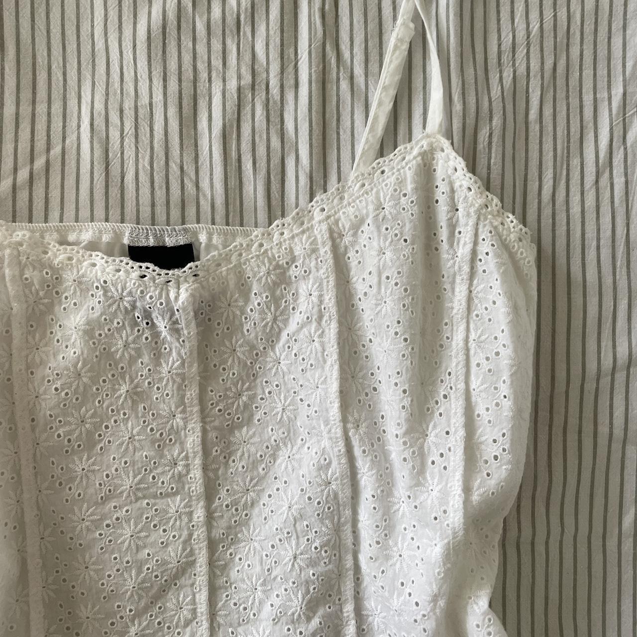 White broderie anglaise top Old Glassons Would fit... - Depop